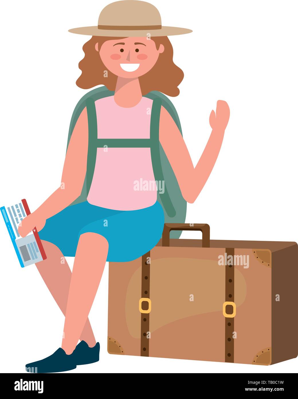 Tourist girl cartoon design, Travel trip vacation tourism and journey ...