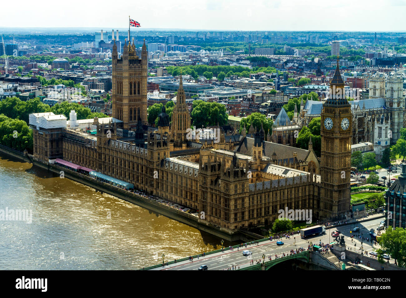 British parliament view from London Eye United Kingdom Stock Photo - Alamy