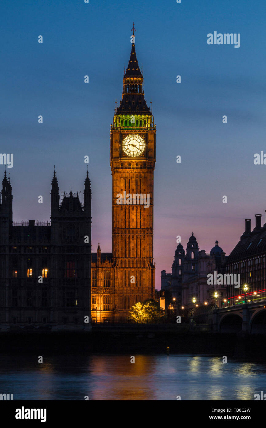 Big Ben view at night in London United Kingdom Stock Photo - Alamy