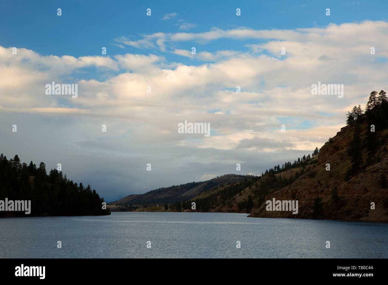 Hauser Lake from Hauser Dam, Helena National Forest, Montana Stock ...