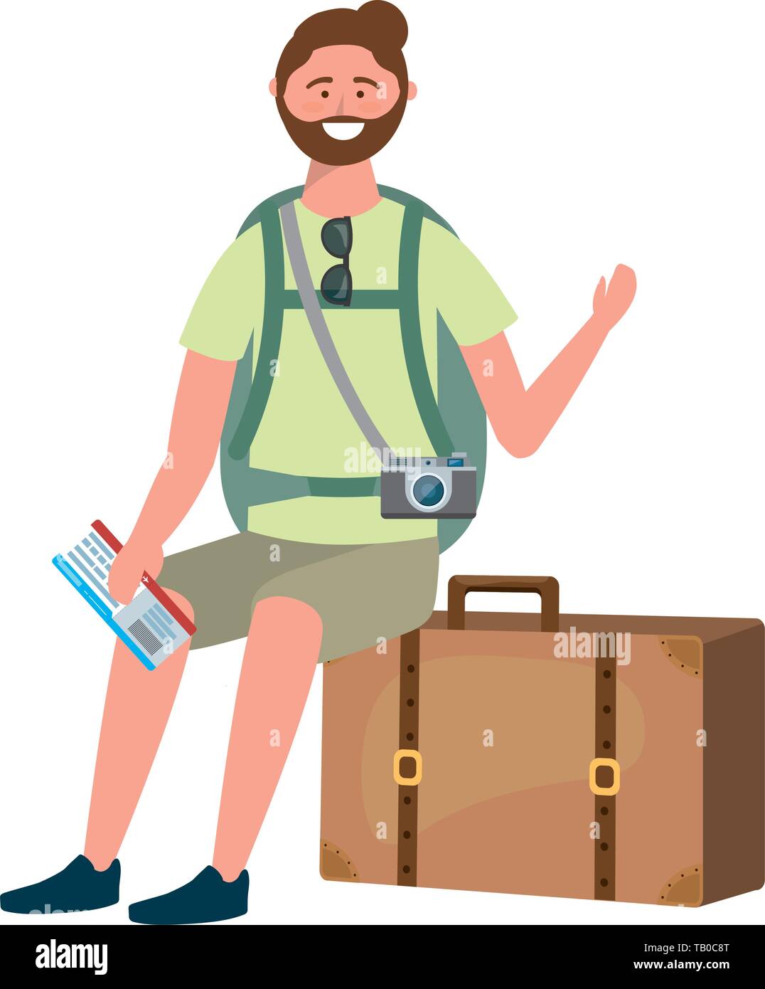 Tourist boy cartoon design, Travel trip vacation tourism and journey ...