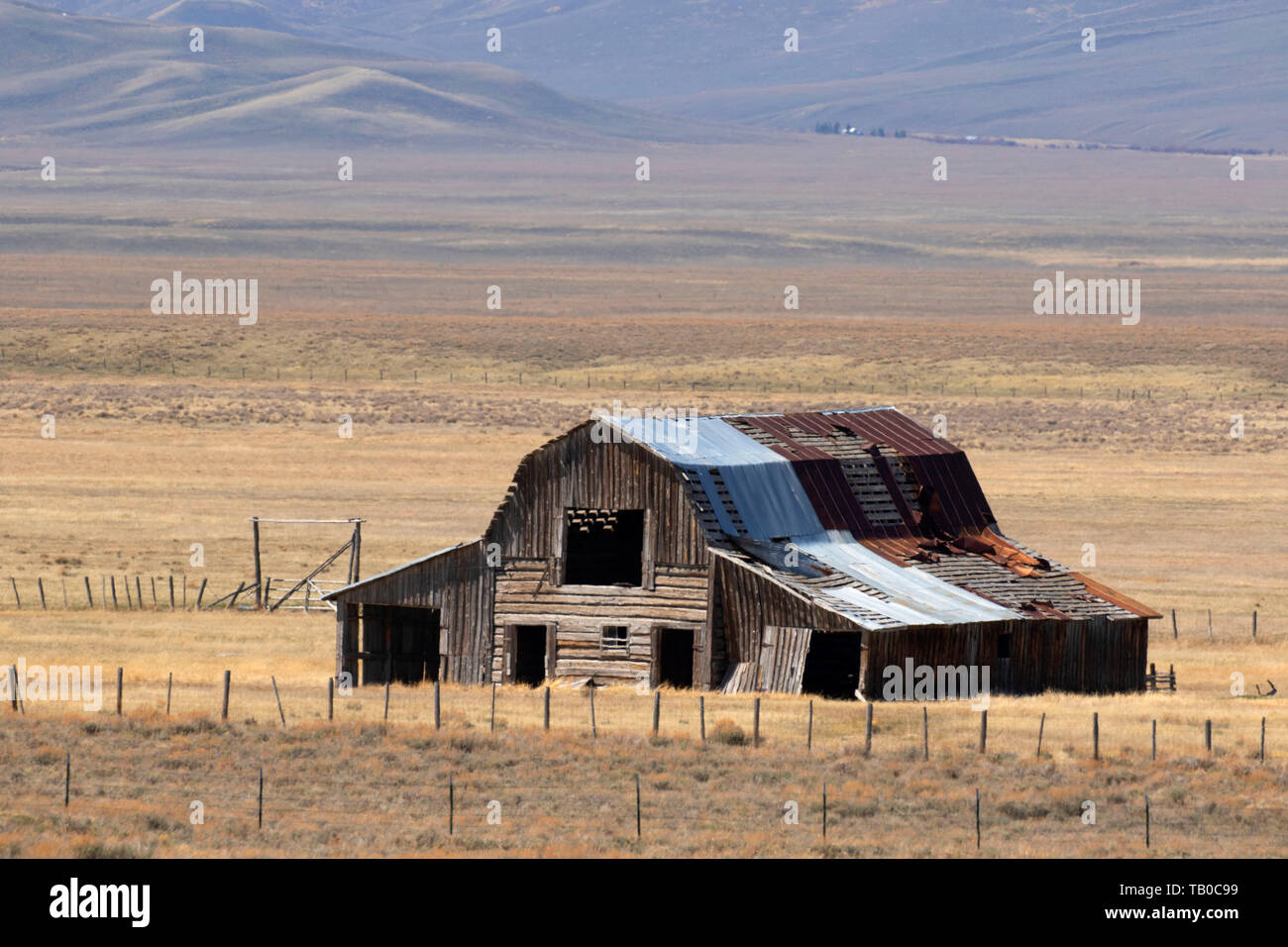 Centennial Valley ranch barn, Beaverhead County, Montana Stock Photo ...