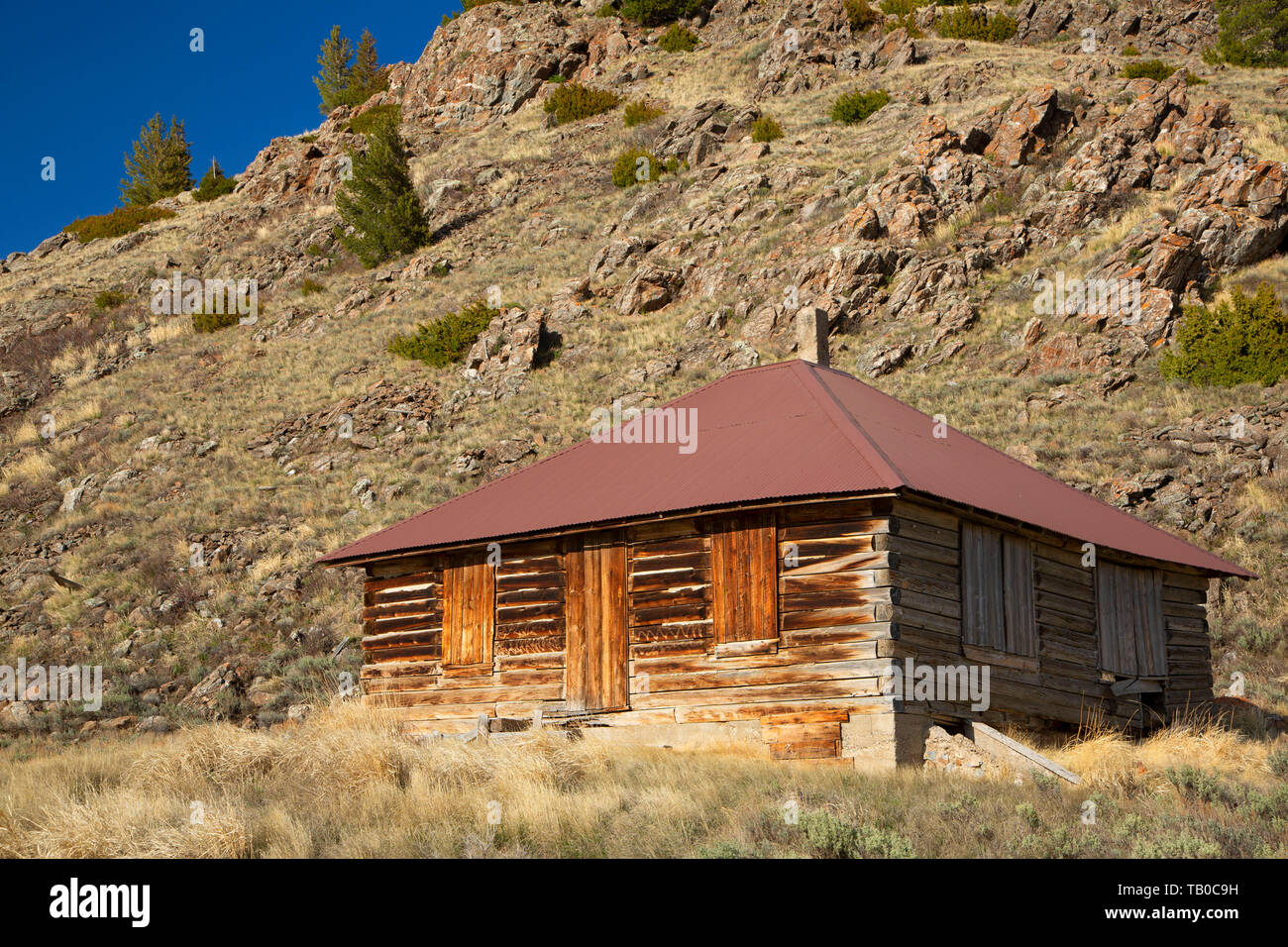 Rustic ranch building, Red Rock Lakes National Wildlife Refuge, Montana ...
