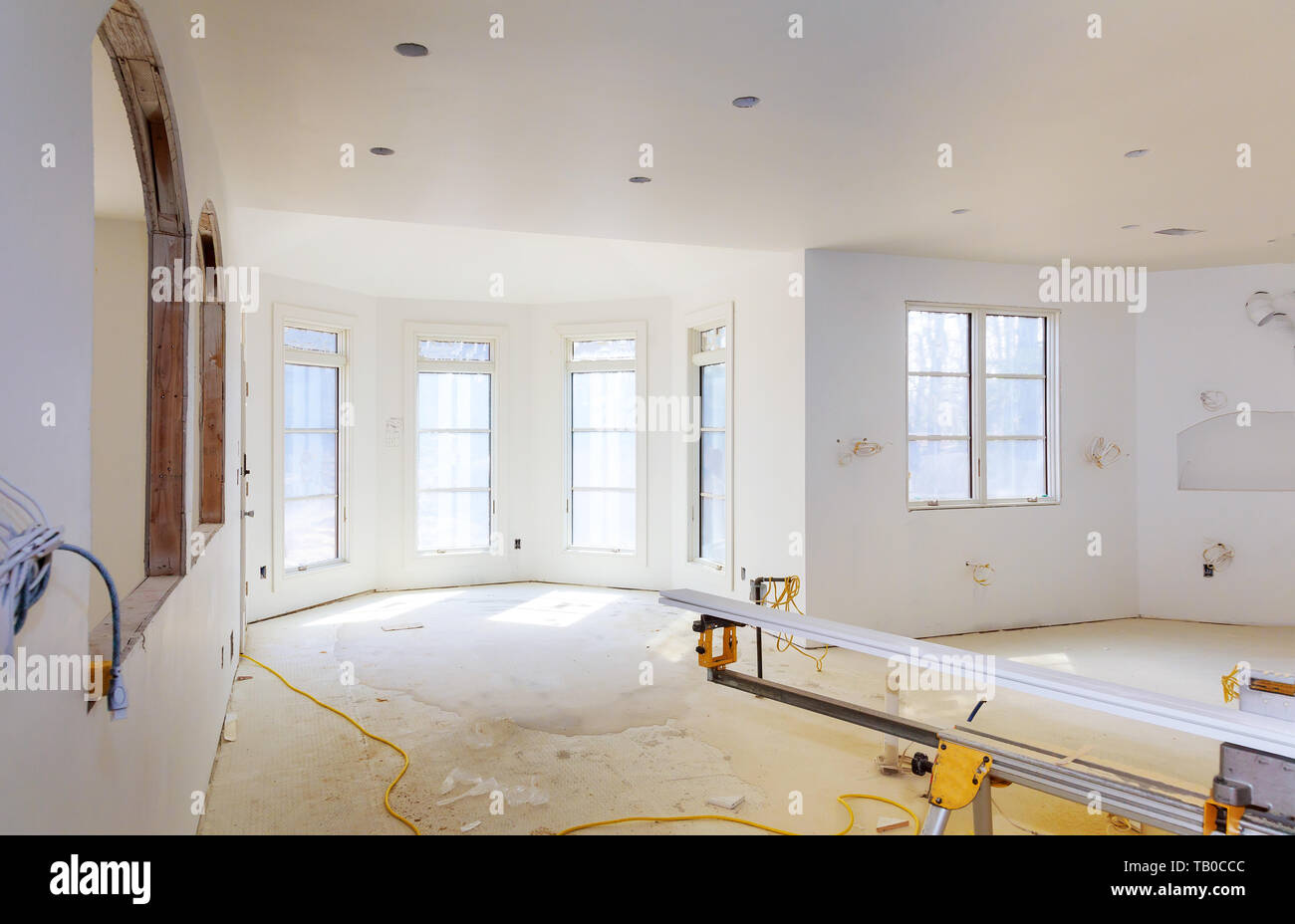 Under home construction interior remodeling and renovation from room ...