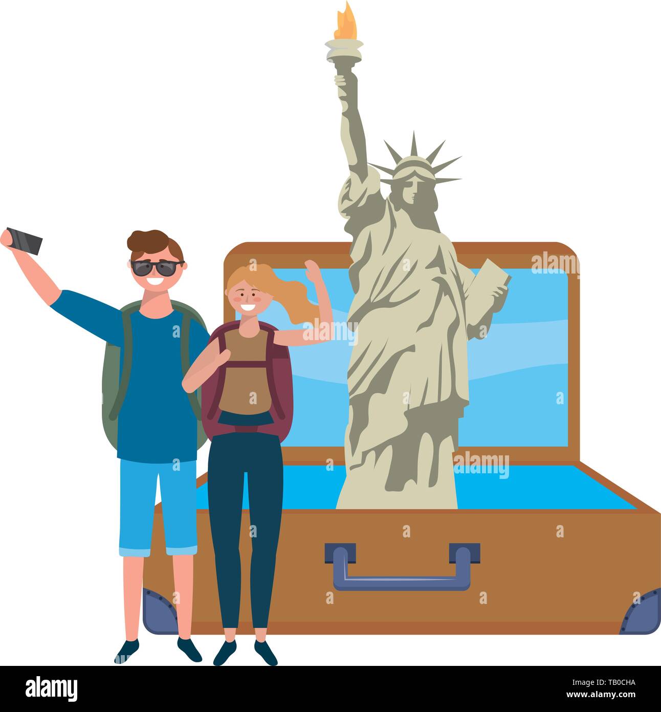 Statue of Liberty in New York design, Travel trip vacation tourism and ...