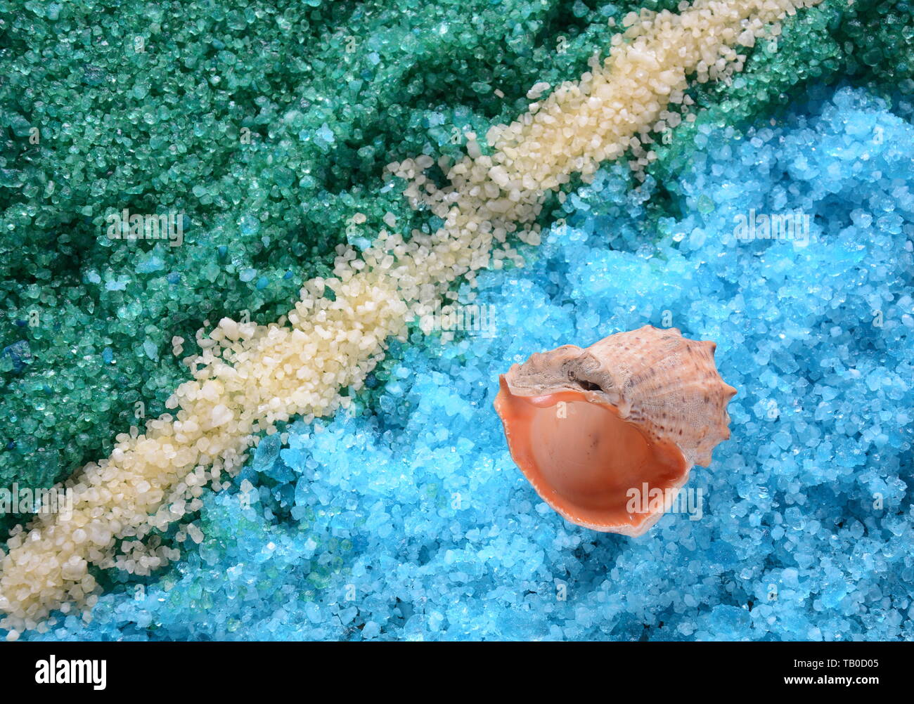 Spa and body care concept. Colorful, aromatic bath salt. Dead Sea Salt ...