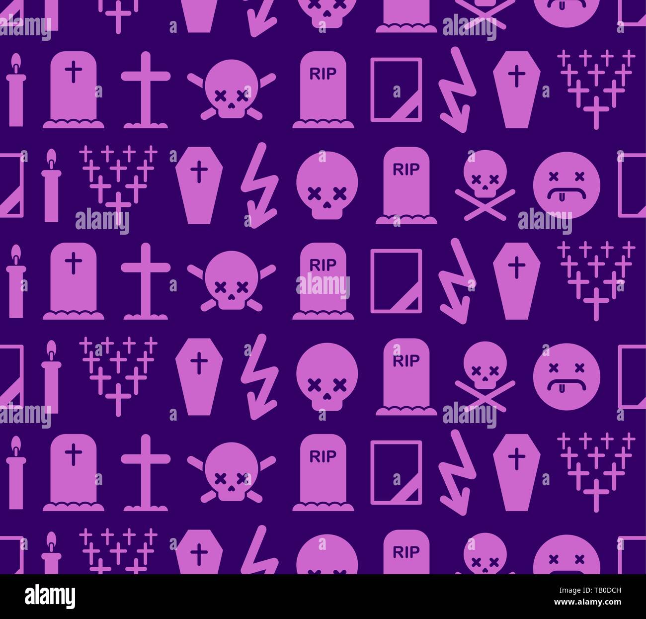 Death pattern seamless. Tombstone and cross background. Cemetery and ...