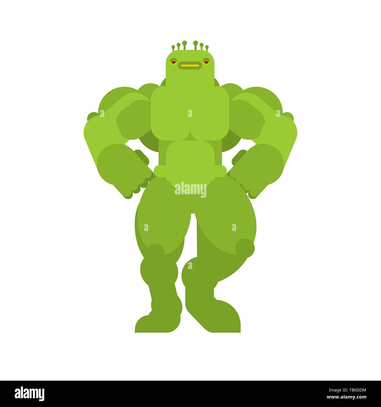Strong green alien. Powerful monster. animal bodybuilder. hard beast ...