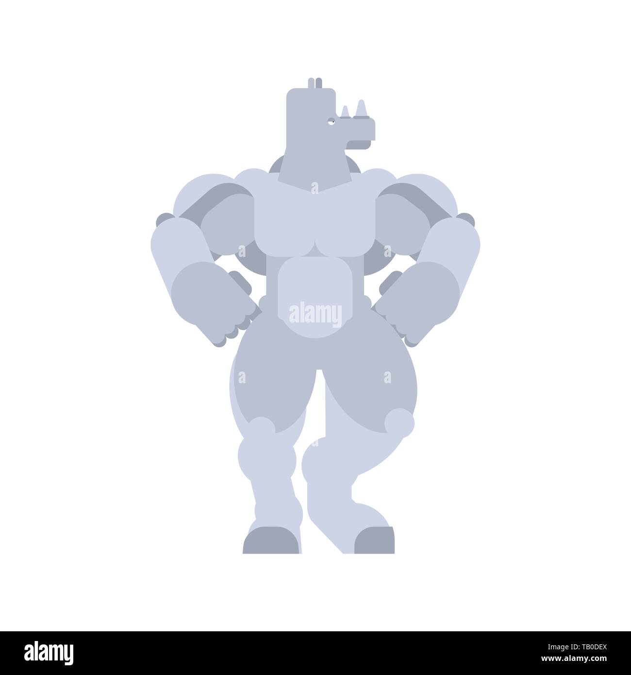 Strong Rhinoceros. Powerful Rhino. animal bodybuilder. hard beast Stock ...