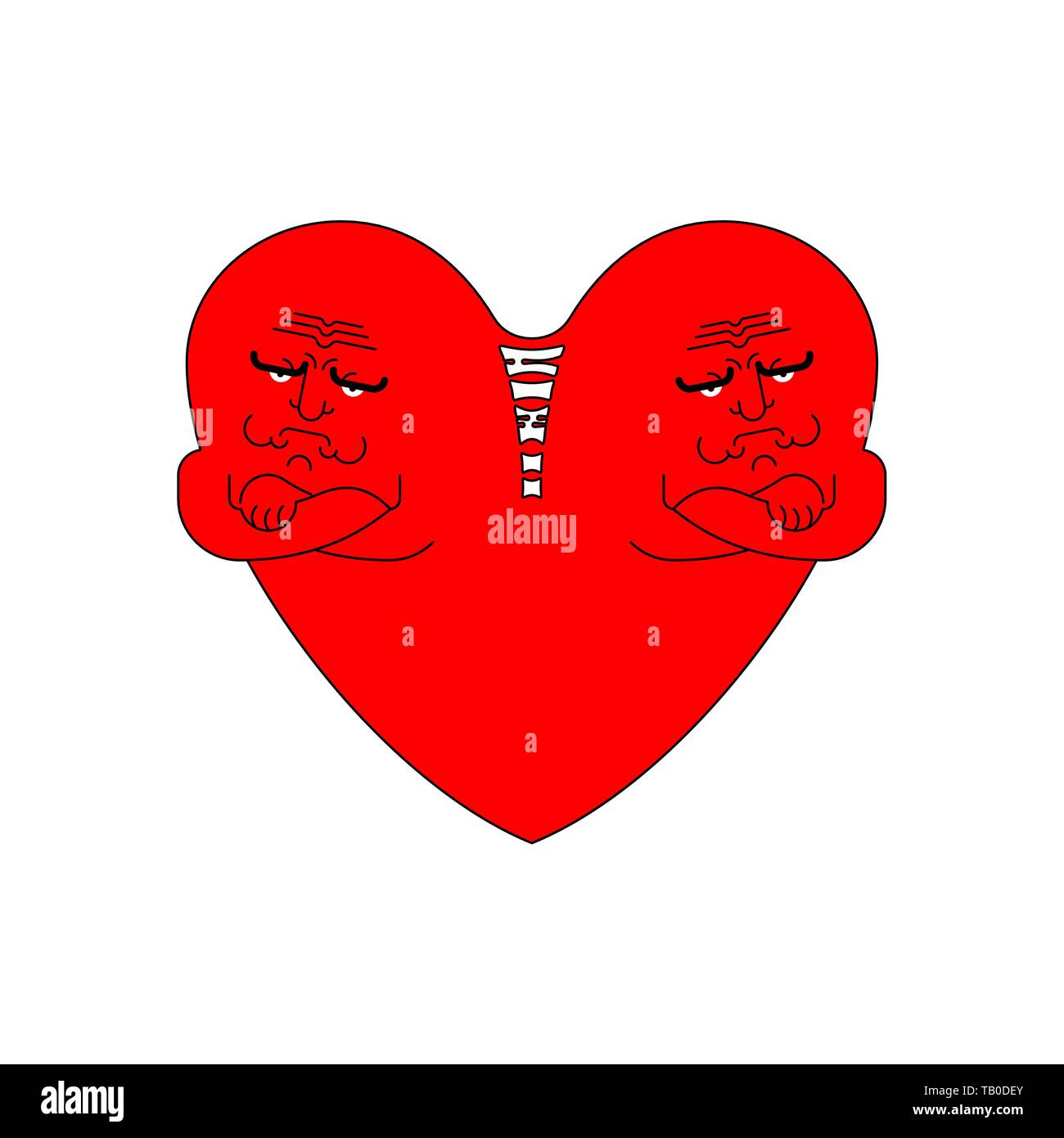 Resentment heart sign. quarrel Symbol. Insult and discord Stock Vector ...