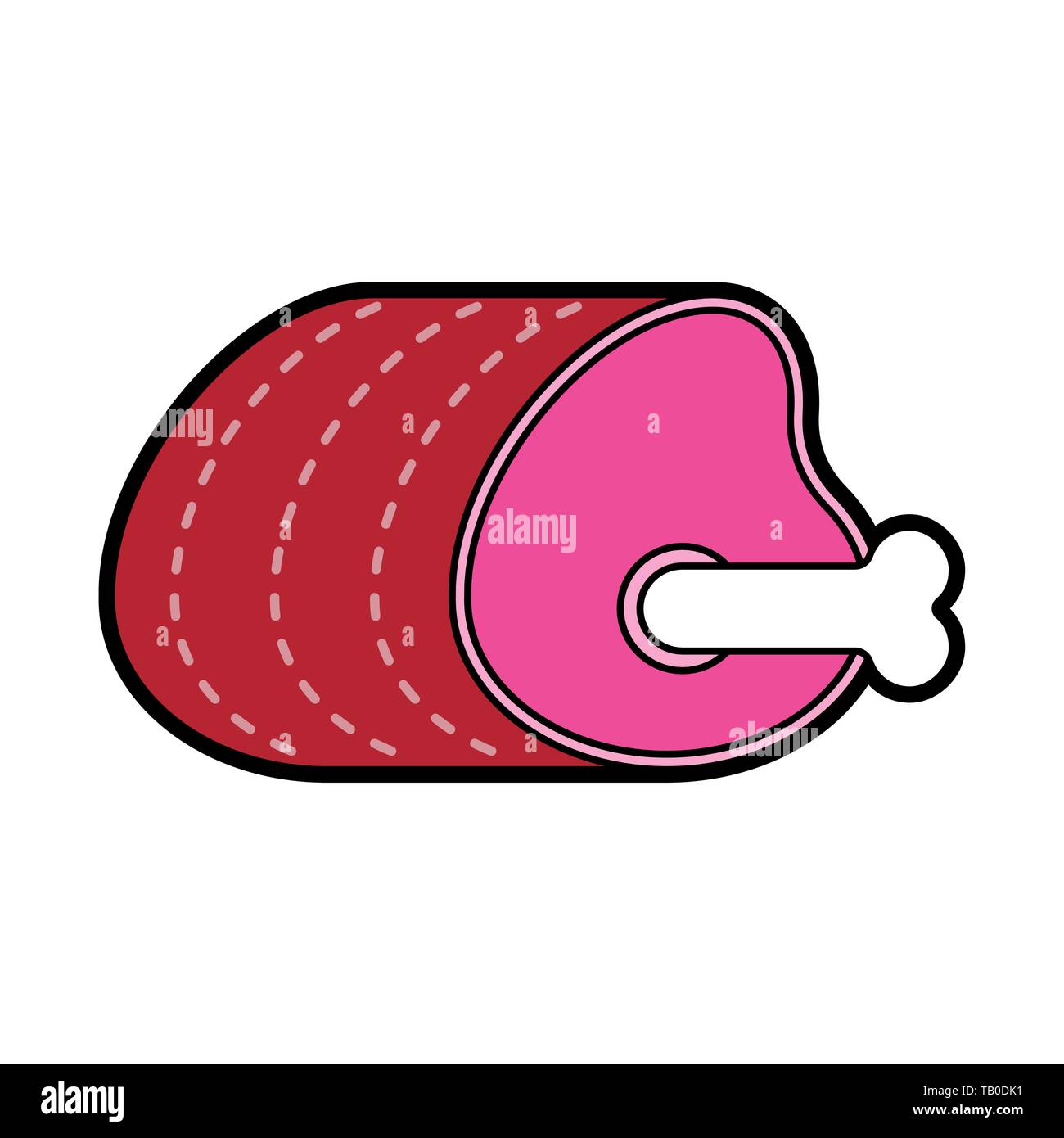 Pork ham cartoon. Bone meat vector illustration Stock Vector Image ...