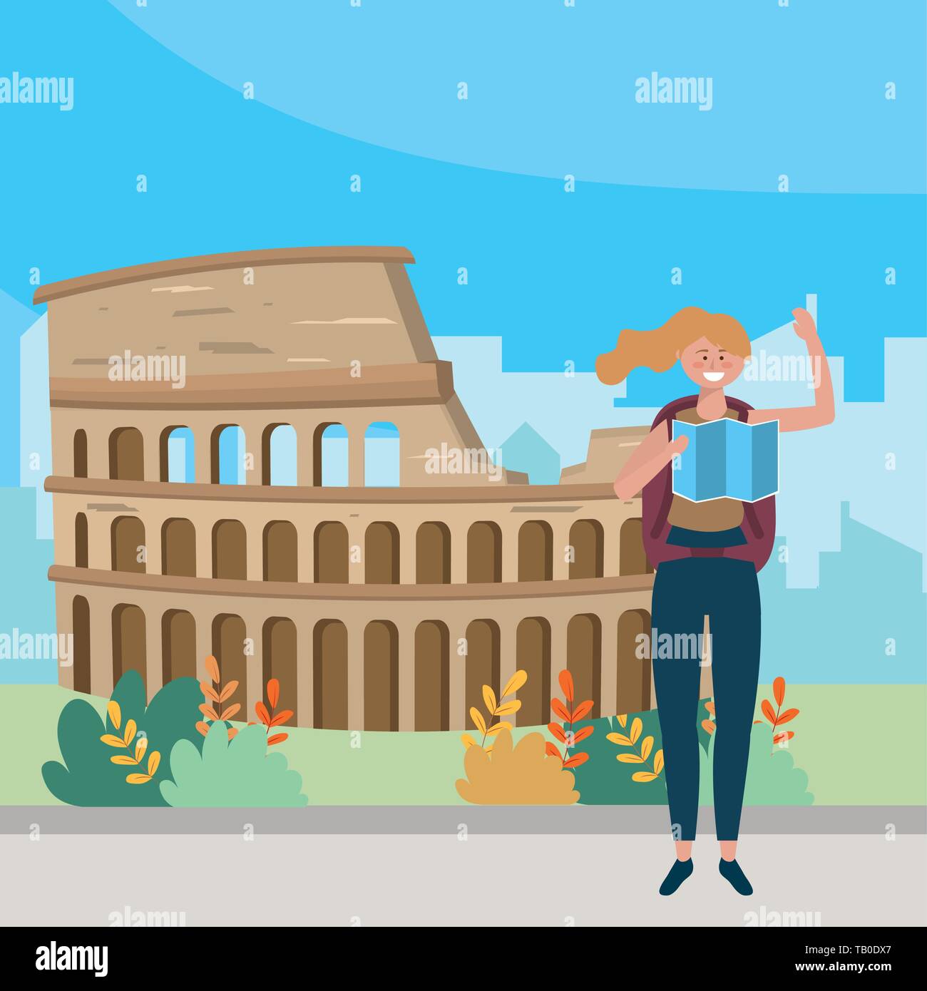 Rome coliseum landmark design, Travel trip vacation tourism and journey ...