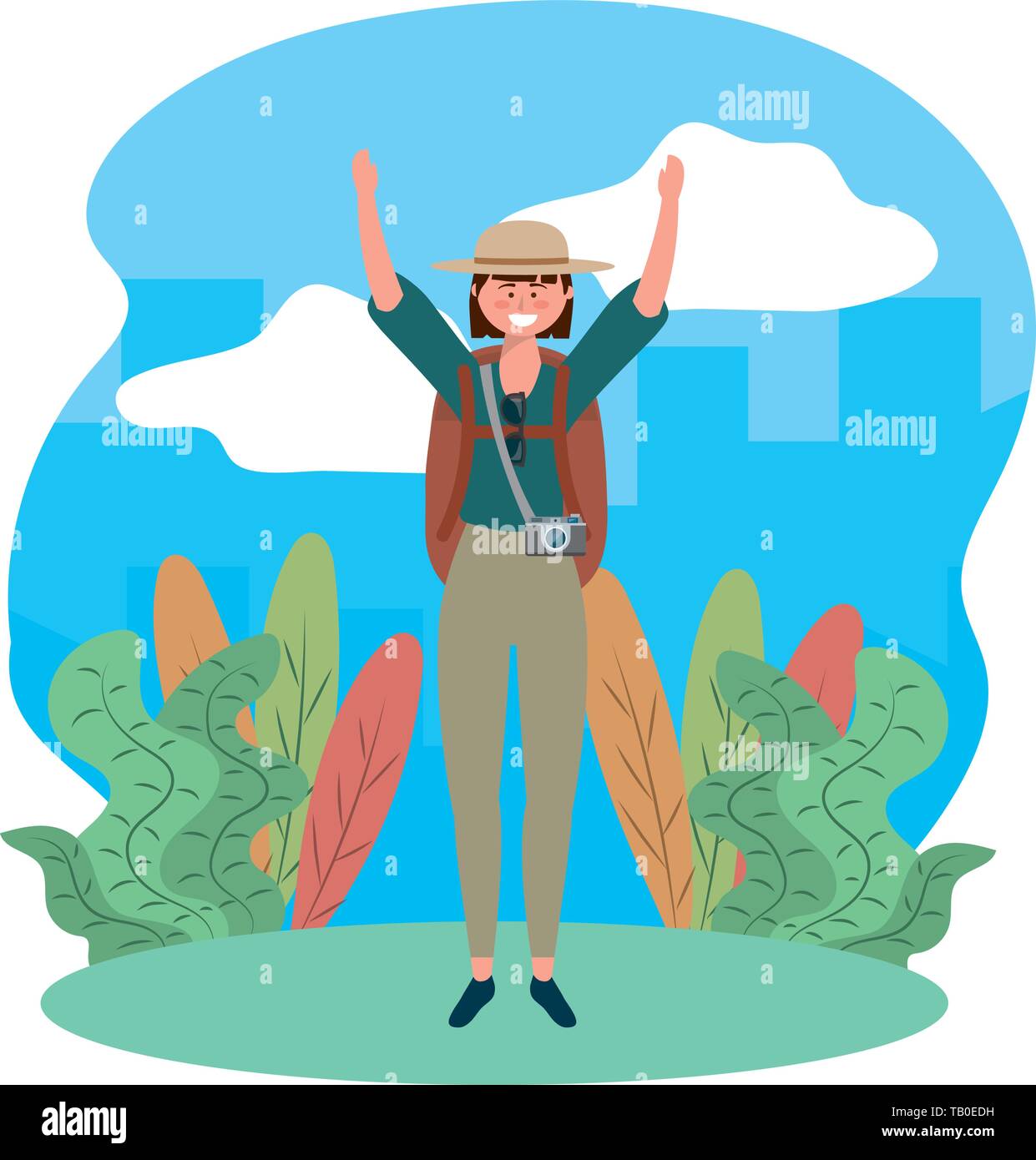 Tourist girl cartoon design, Travel trip vacation tourism and journey ...