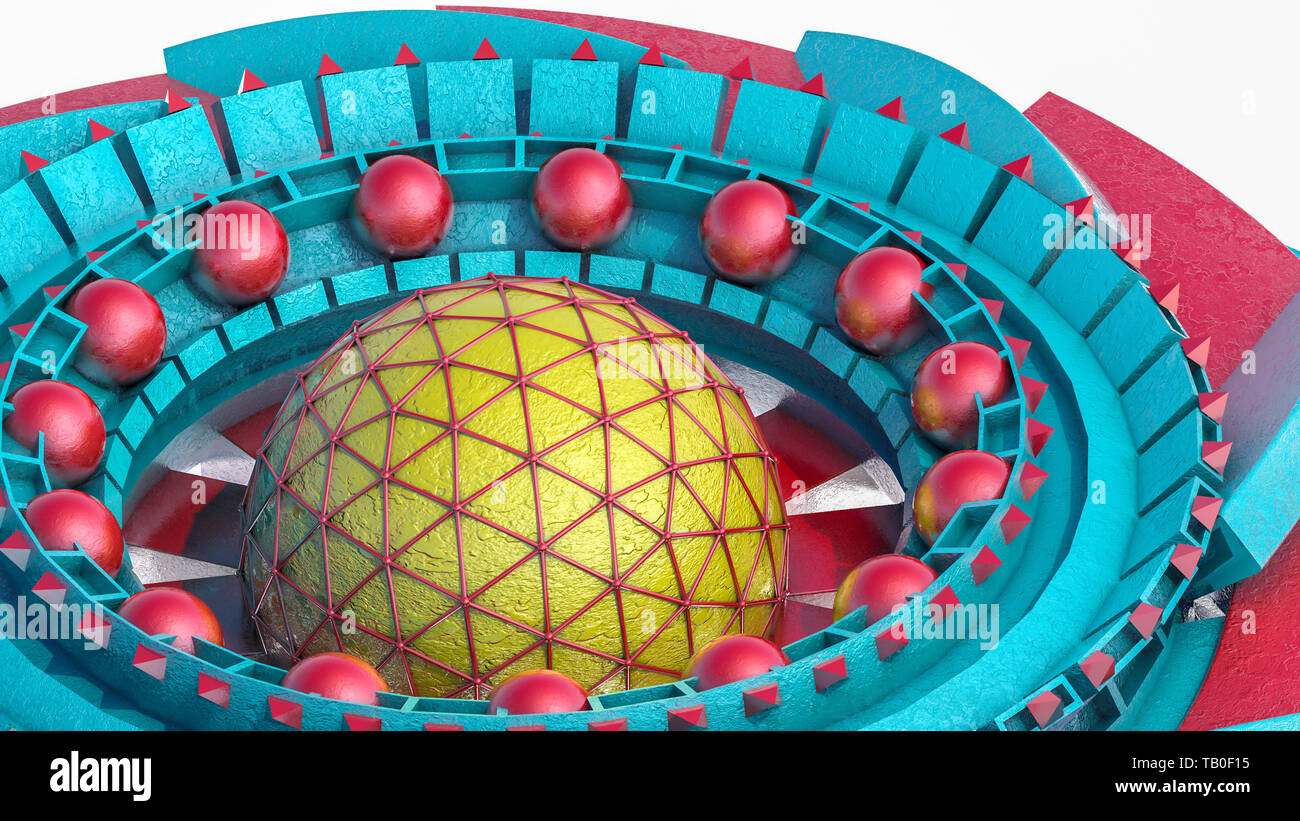 Abstract futuristic three-dimensional background of different 3d shapes ...