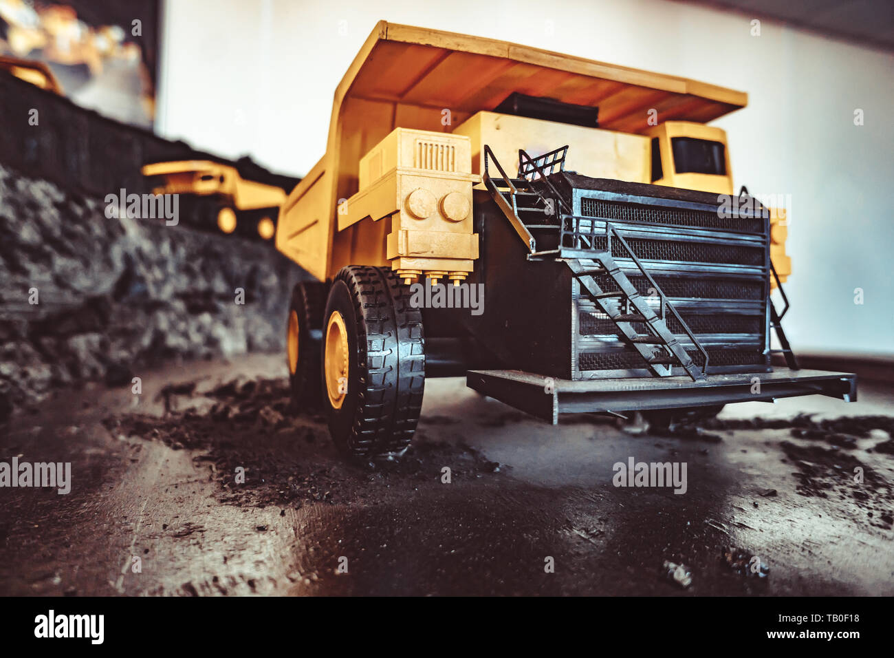 toy truck in the scenery of coal mining Stock Photo - Alamy