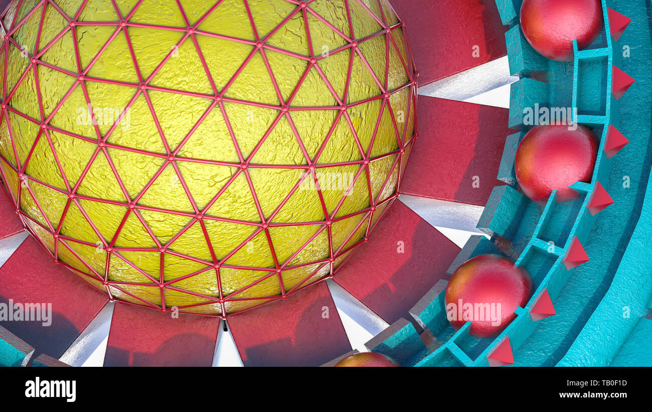 Abstract futuristic three-dimensional background of different 3d shapes ...