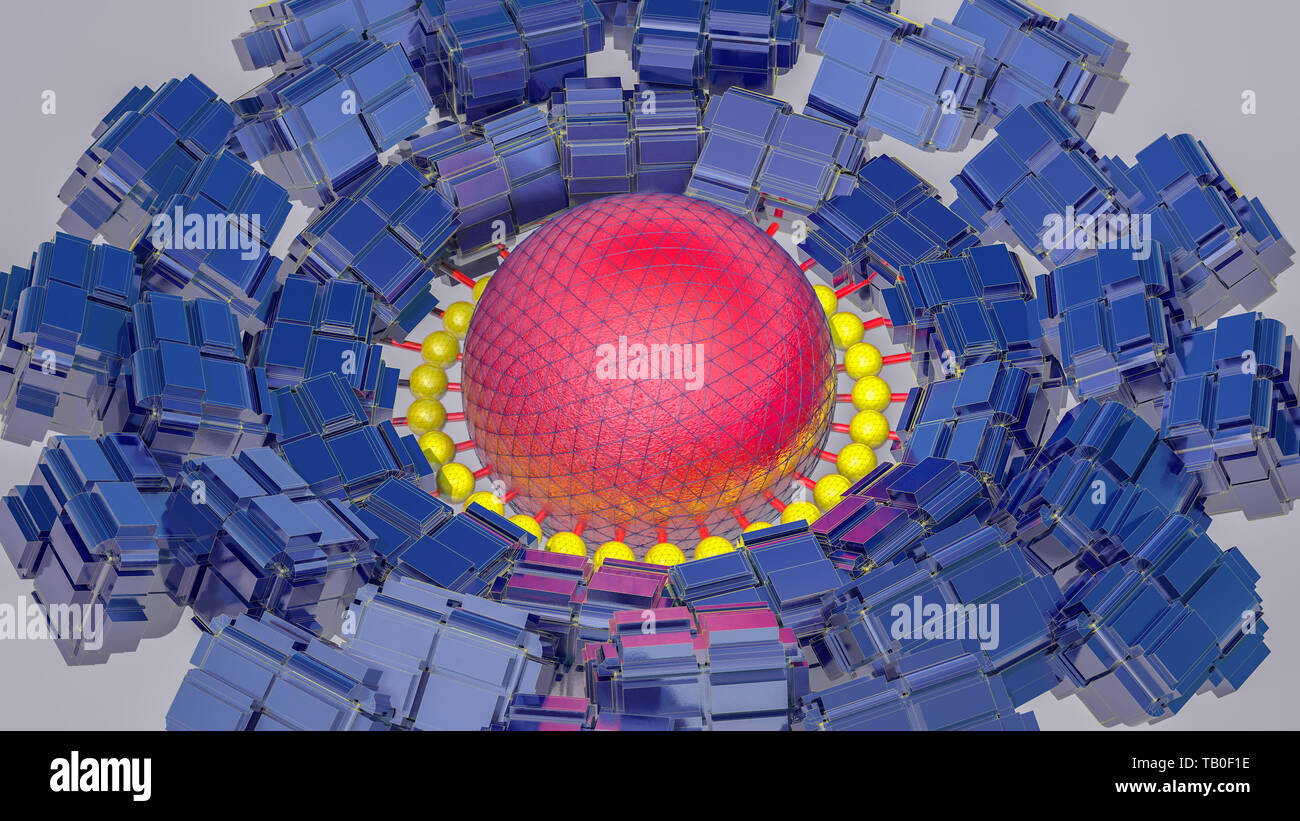 Abstract futuristic three-dimensional background of different 3d shapes ...
