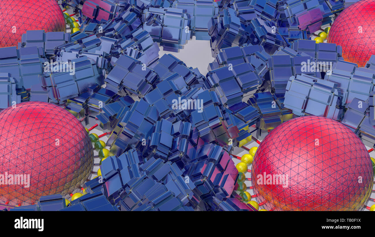 Abstract futuristic three-dimensional background of different 3d shapes ...