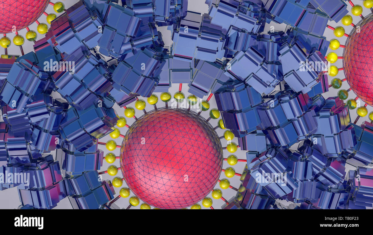 Abstract futuristic three-dimensional background of different 3d shapes ...