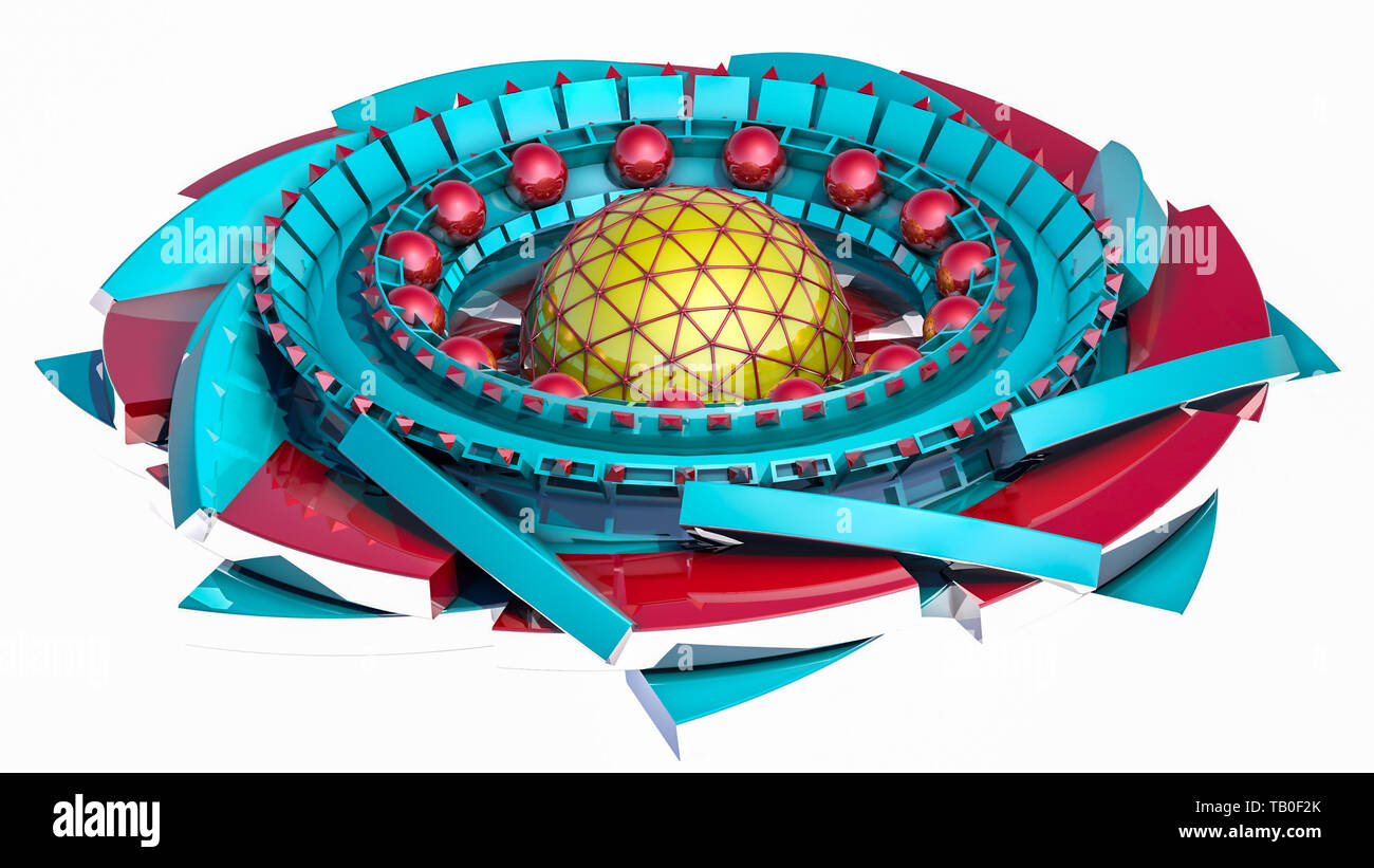 Abstract futuristic three-dimensional background of different 3d shapes ...