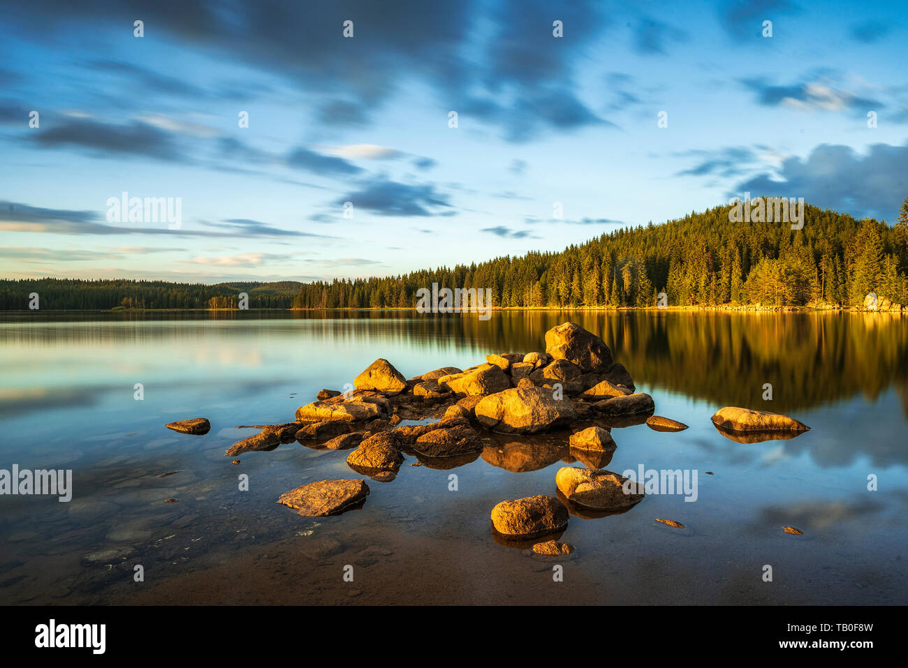 Scenic sunset over lake colorful hi-res stock photography and images ...