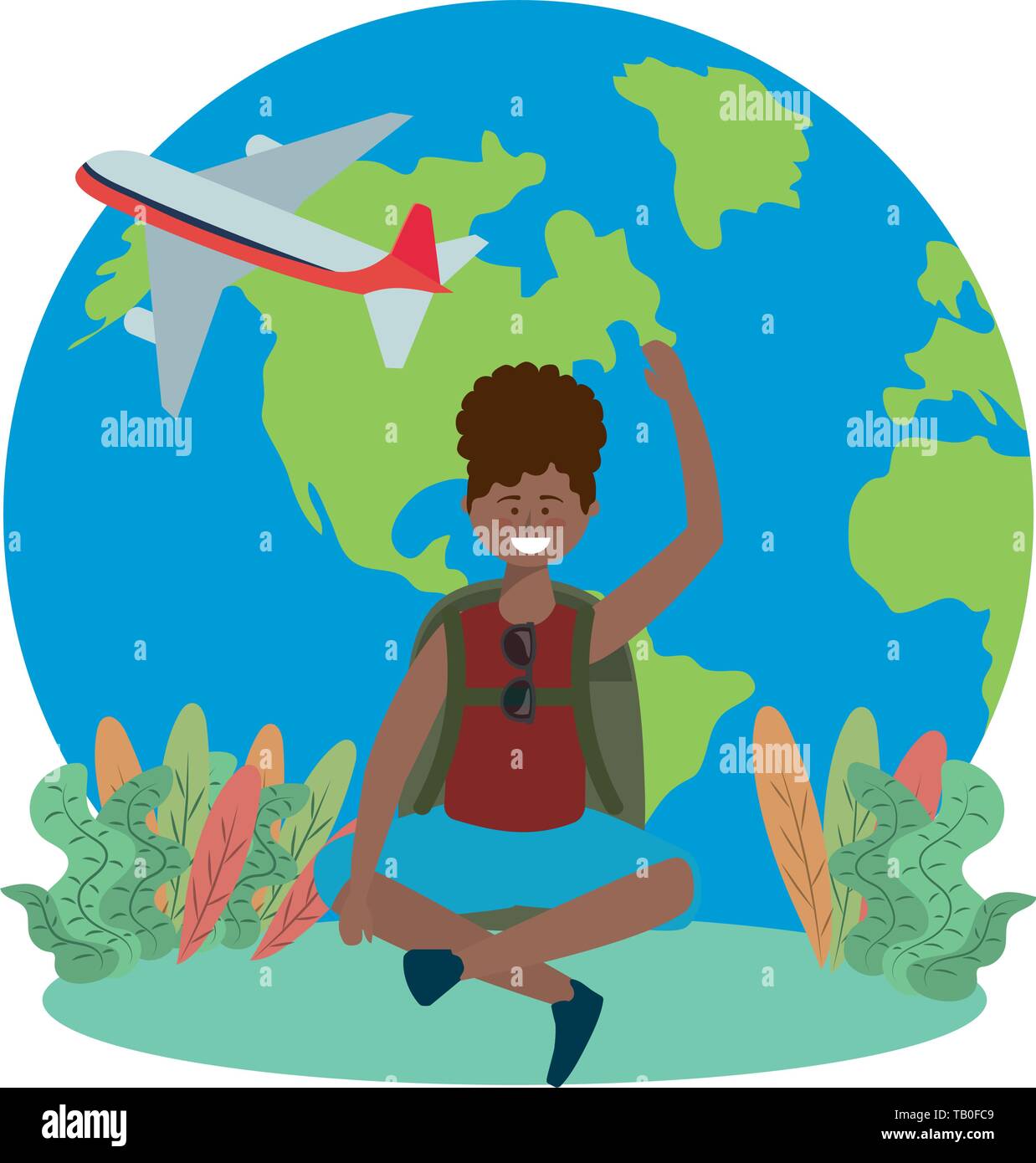Tourist girl cartoon design, Travel trip vacation tourism and journey ...