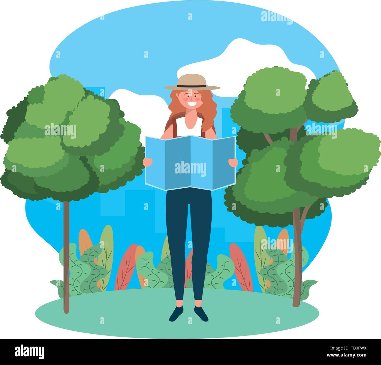 Tourist girl cartoon design, Travel trip vacation tourism and journey ...