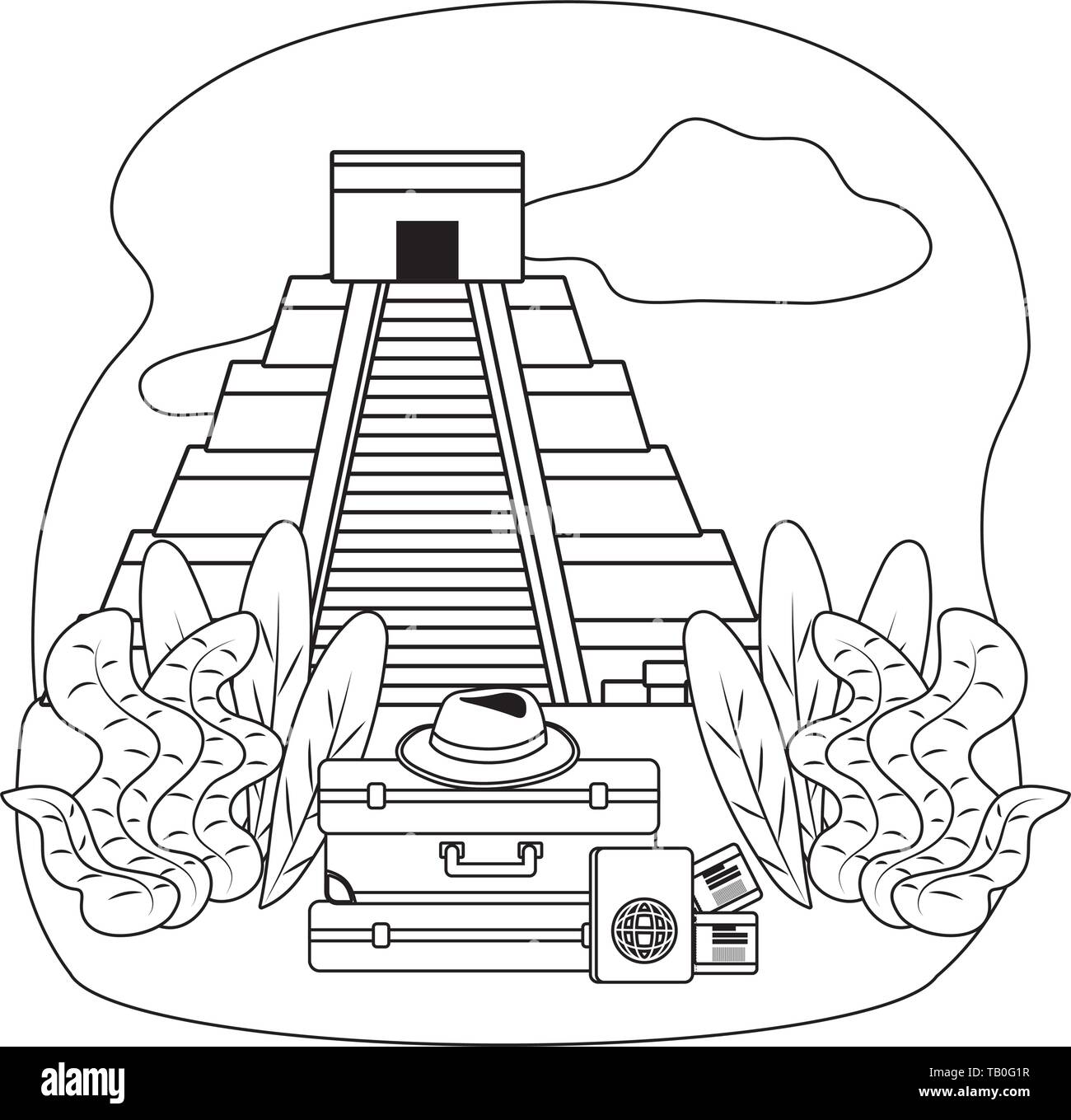 Kukulkan pyramid landmark design, Travel trip vacation tourism and ...