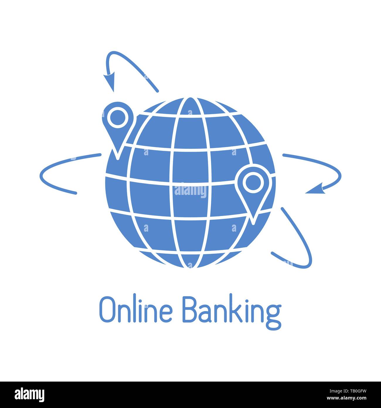 Vector illustration with arrows around planet earth with location ...