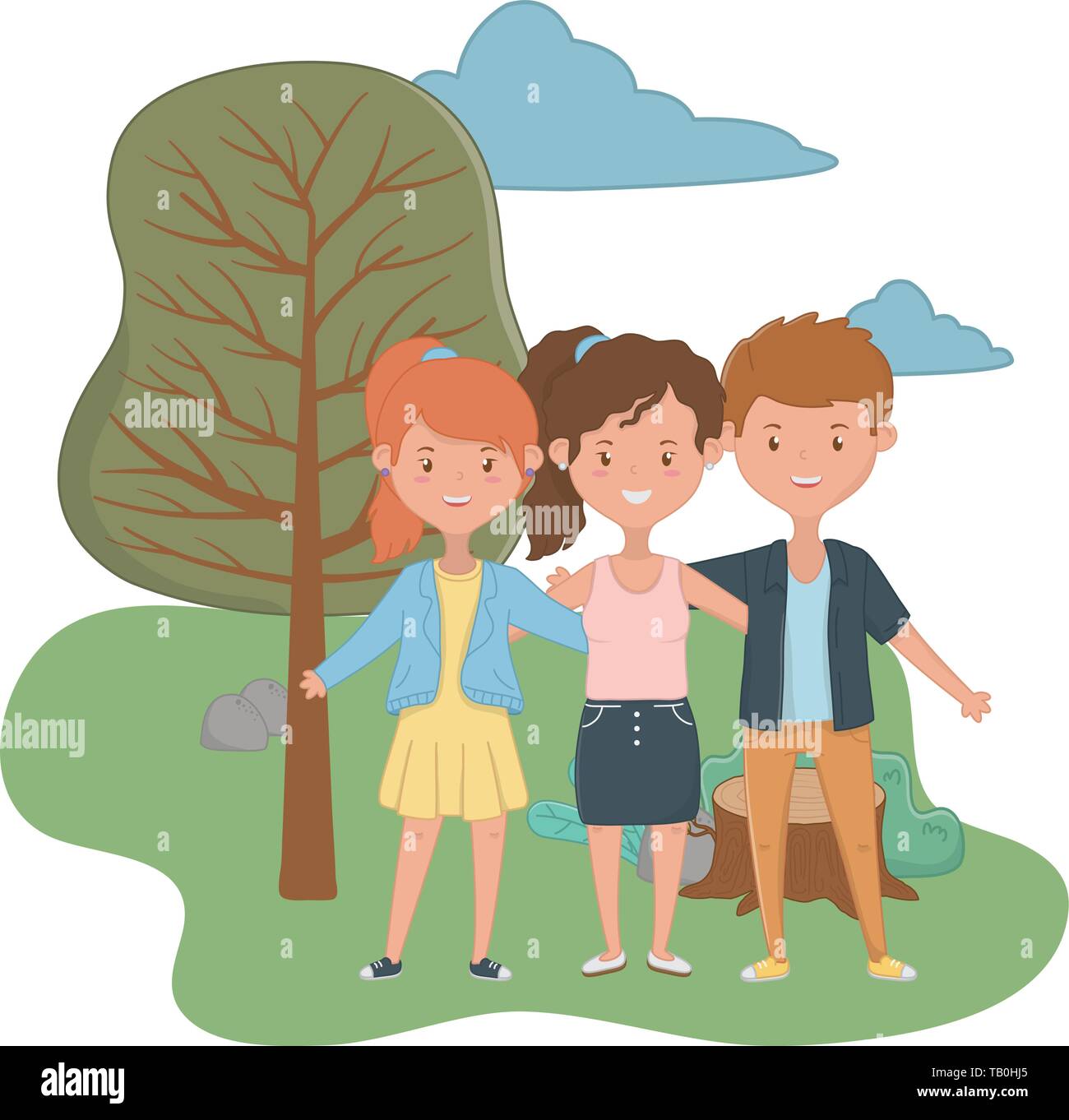 Girls and boy design, Firiendship together friends happy people and ...