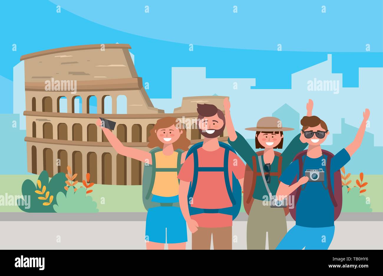 Rome coliseum landmark design, Travel trip vacation tourism and journey ...