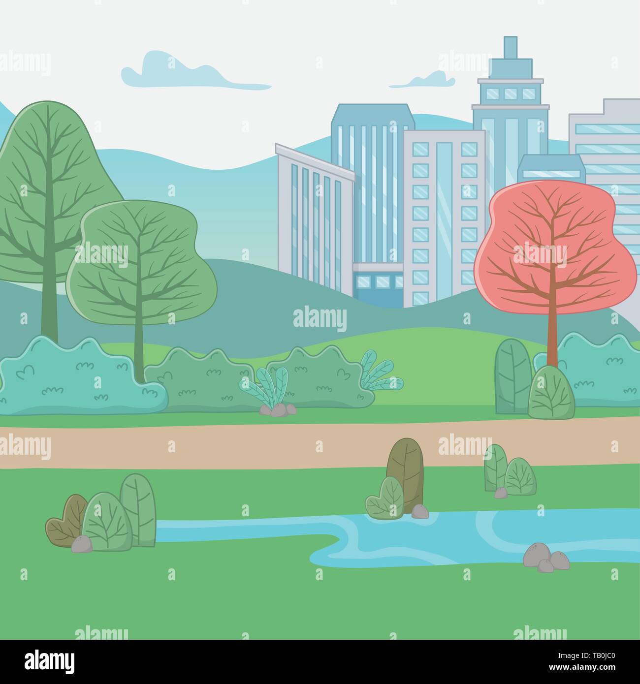 Park design, Landscape nature outdoor beautiful season spring and ...