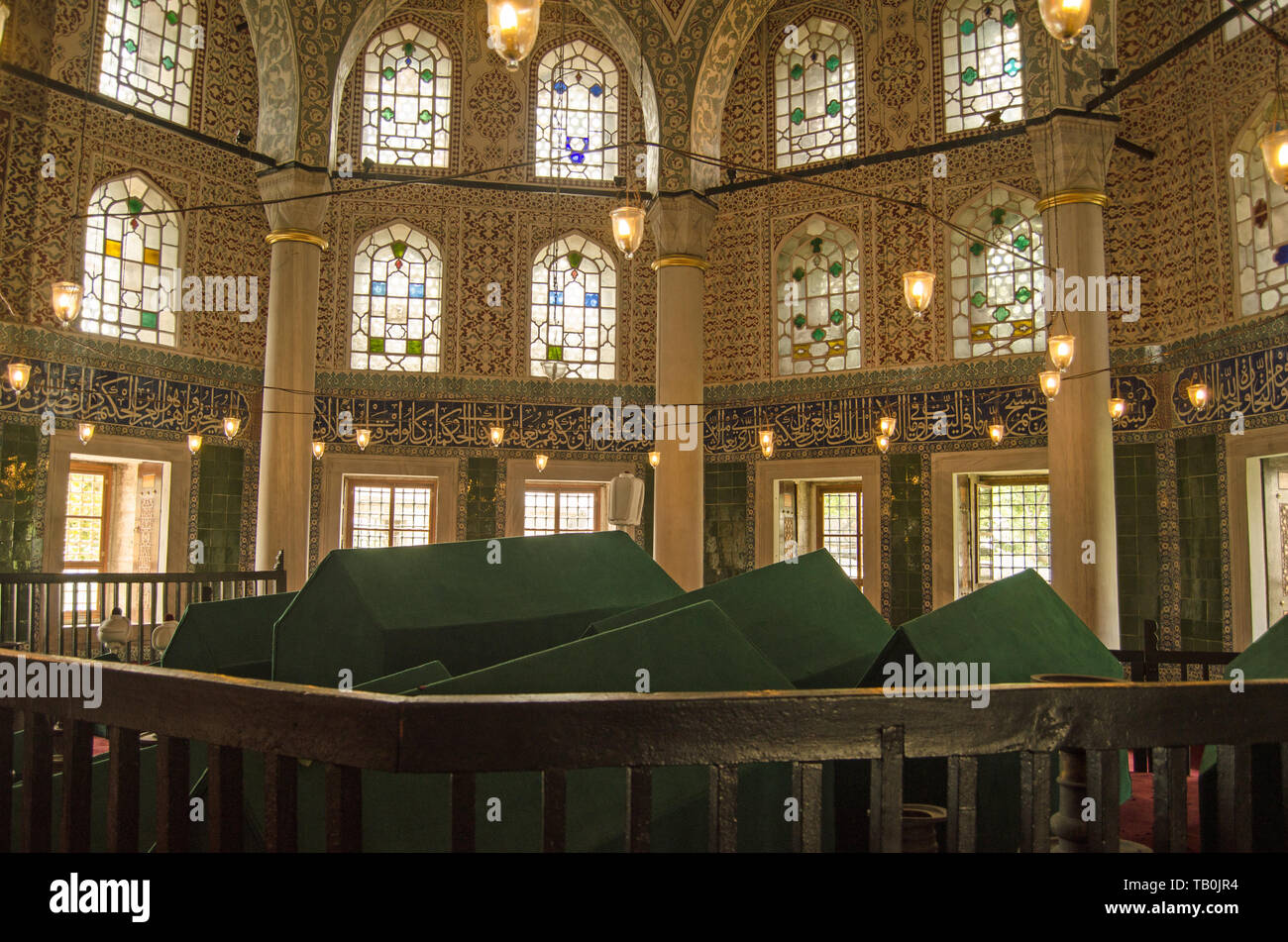 ISTANBUL, TURKEY - JUNE 6, 2016: Tomb of Sultan Mehmed III and his ...