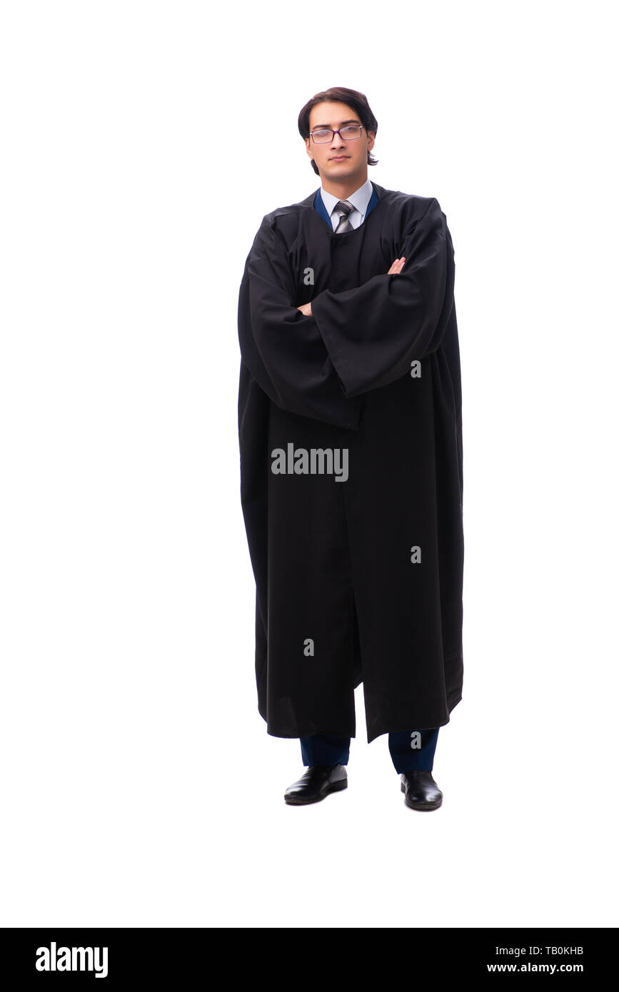 Young handsome judge isolated on white Stock Photo - Alamy
