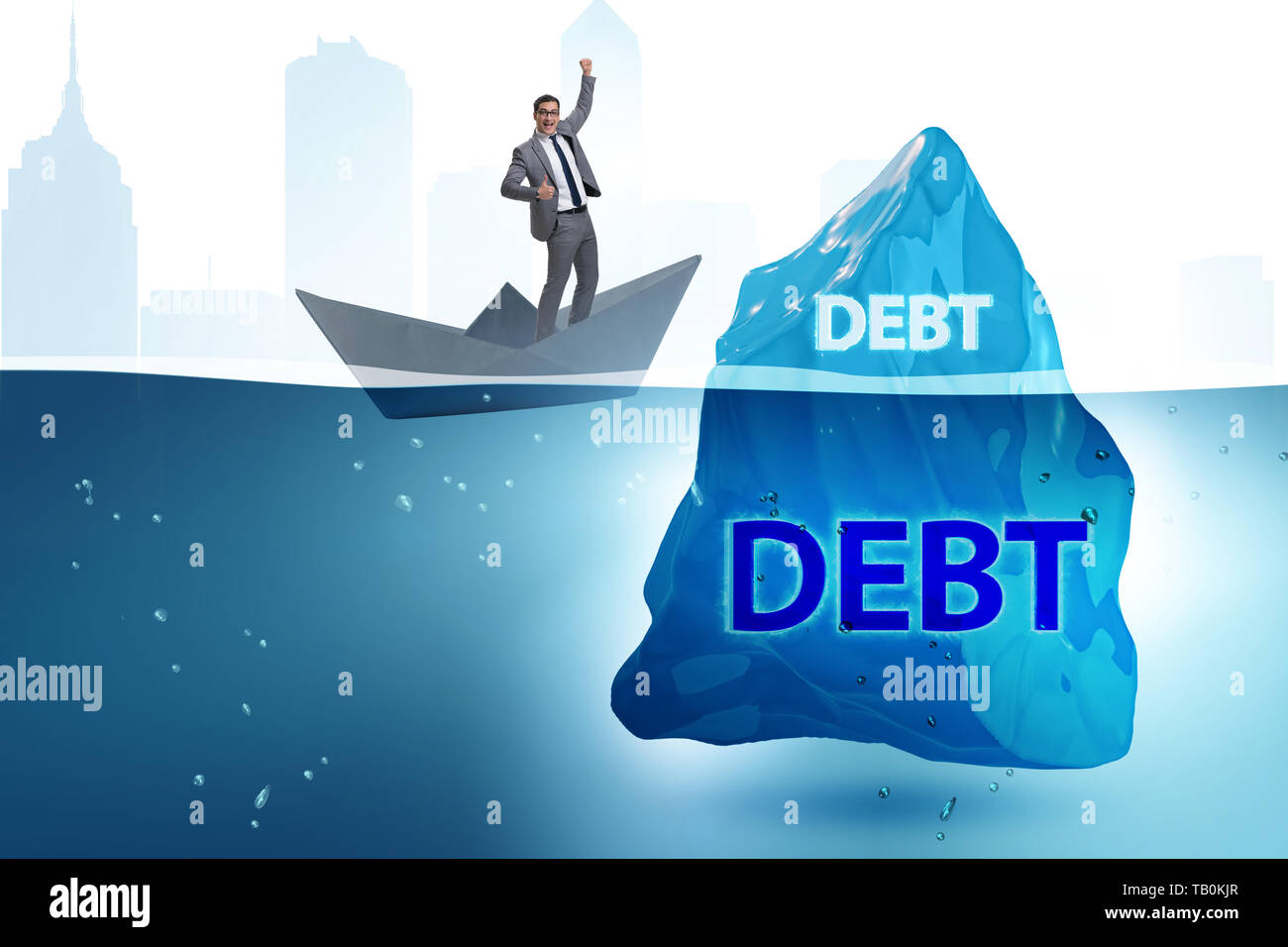 Debt and loan concept with hidden iceberg Stock Photo - Alamy