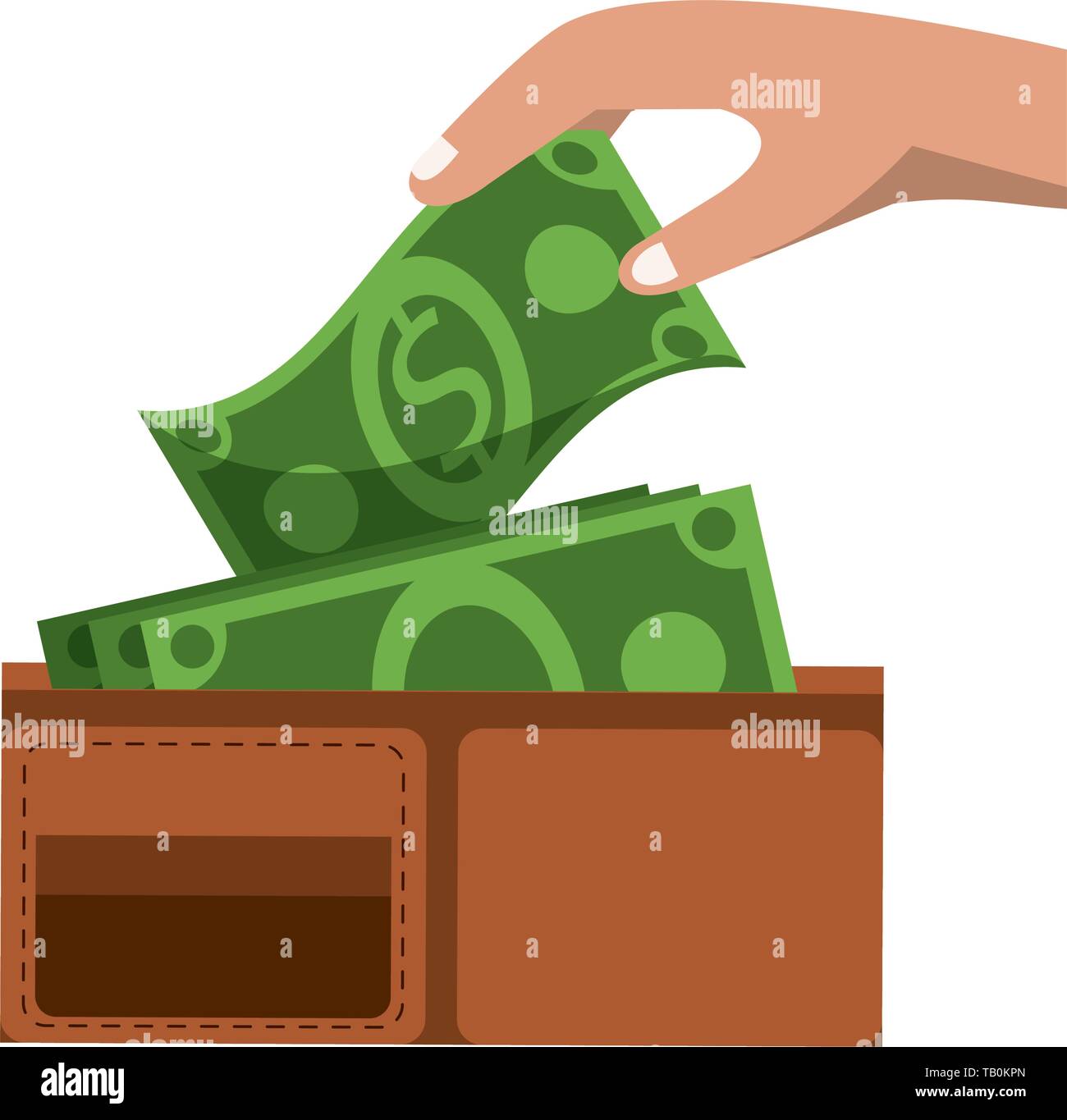 Hand grabbing money from wallet Stock Vector Image & Art - Alamy