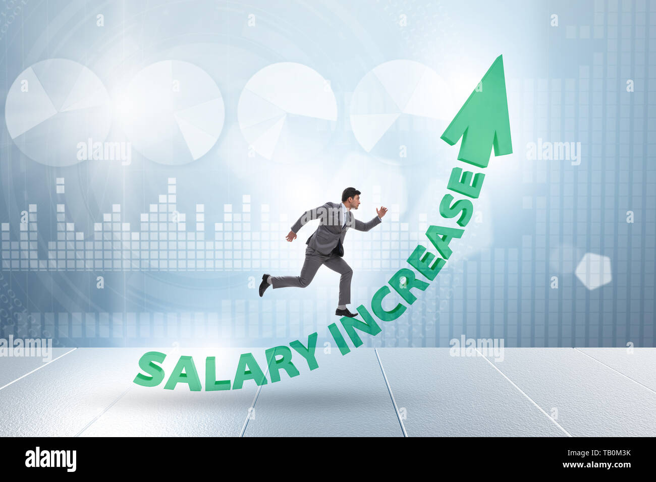 Employee in salary increase concept Stock Photo - Alamy
