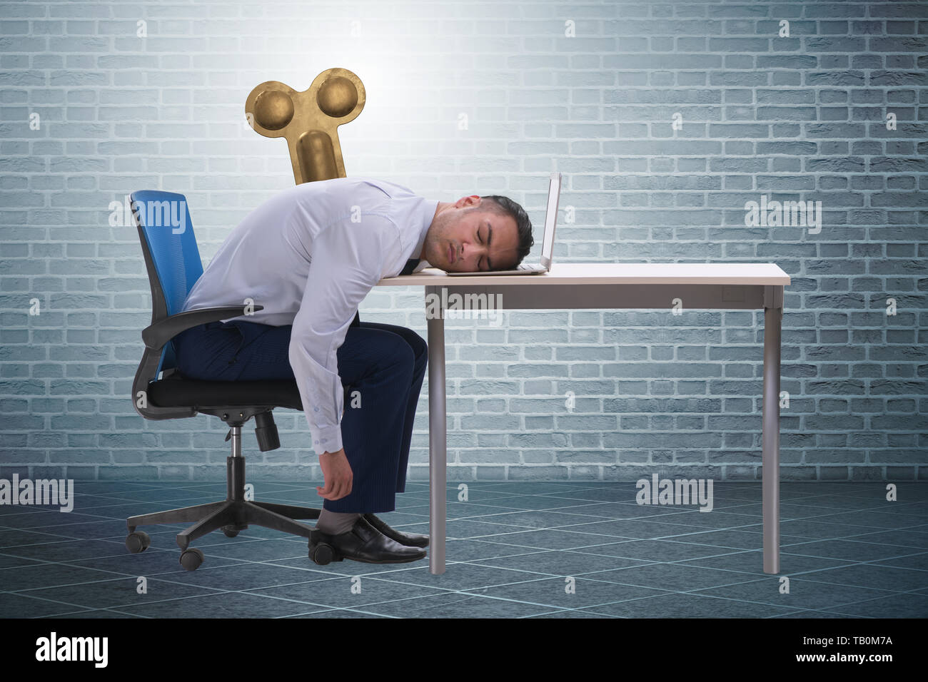 Employee losing energy from too much work Stock Photo - Alamy