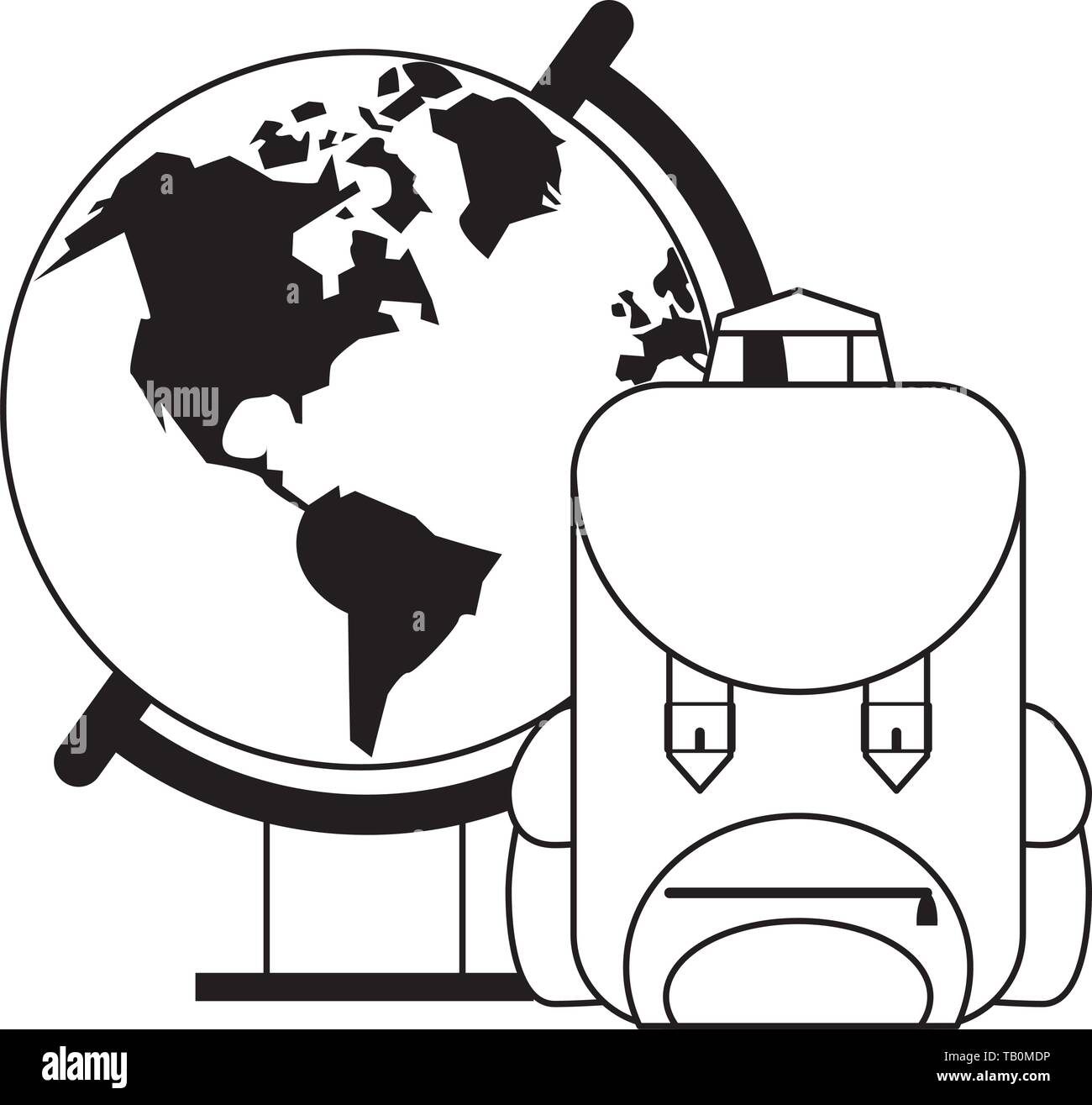 Education and school supplies in black and white Stock Vector Image ...