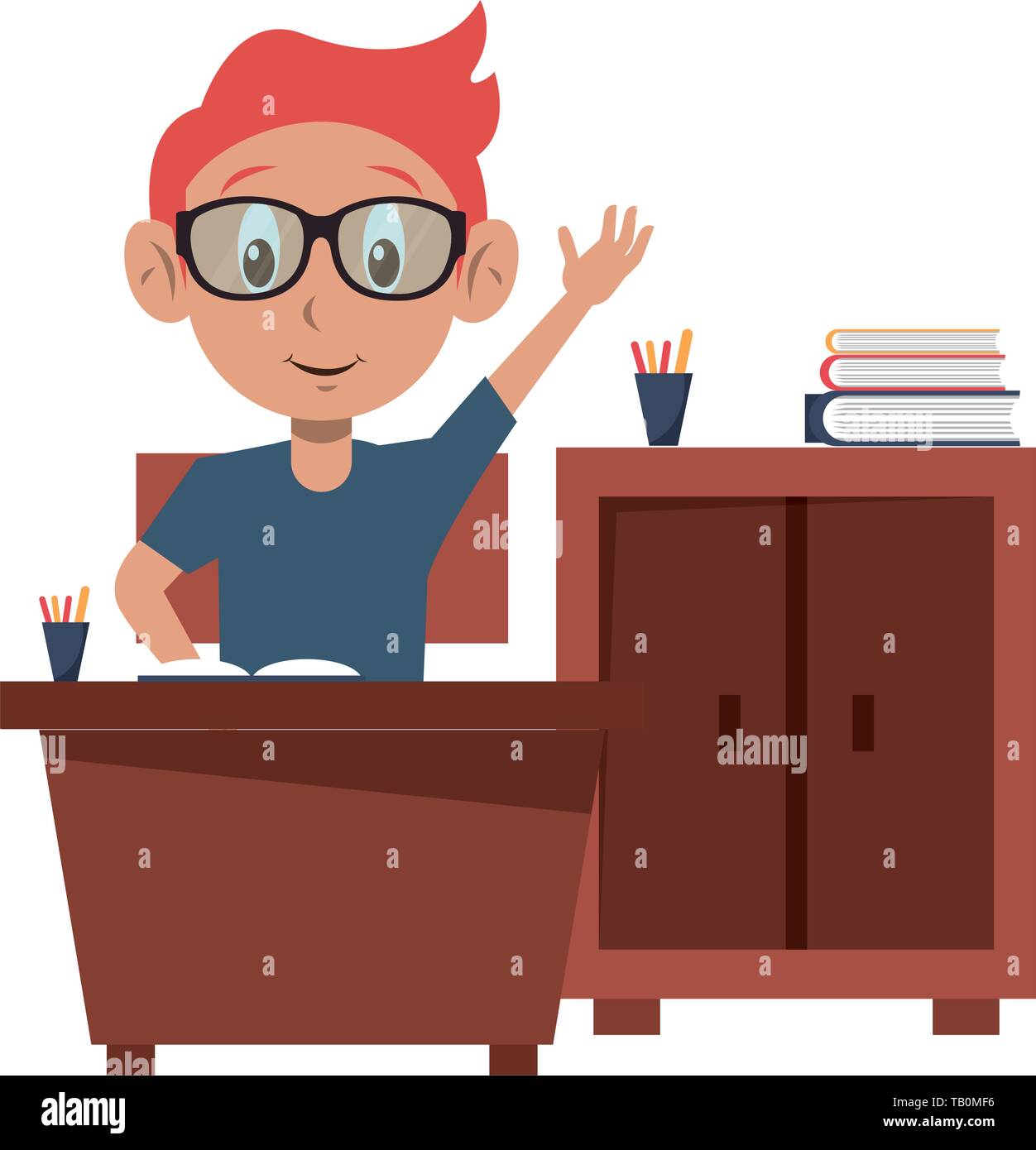 Student kid in classroom cartoon Stock Vector Image & Art - Alamy