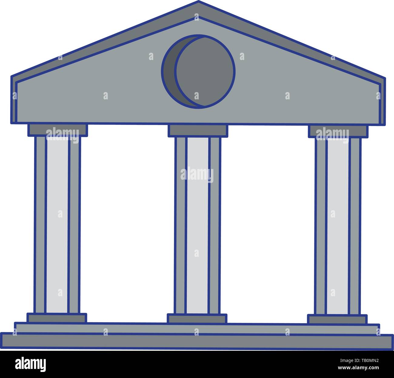 Bank building symbol isolated blue lines Stock Vector Image & Art - Alamy