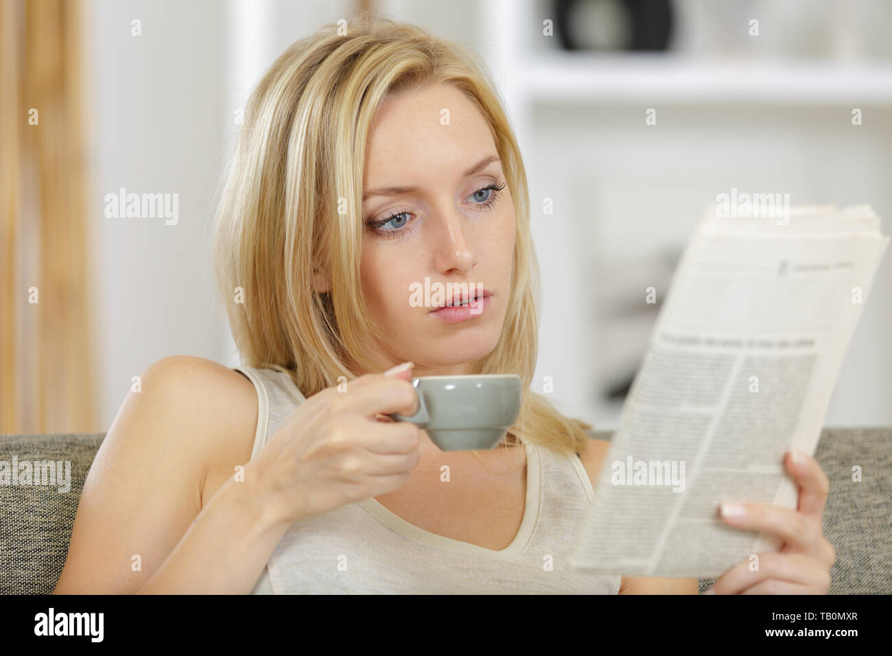 morning routine with coffee and newspapers Stock Photo - Alamy