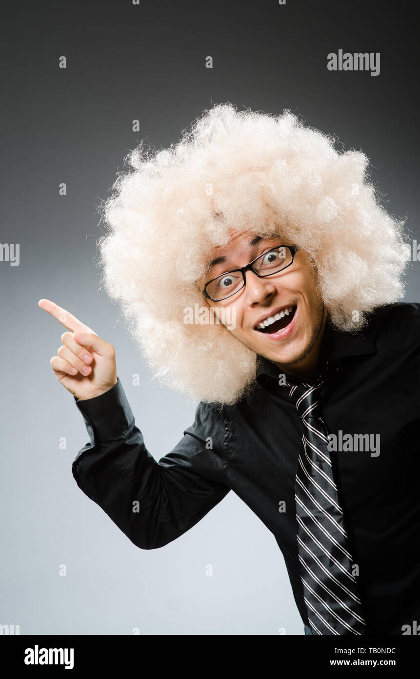 Man with funny hair style Stock Photo - Alamy