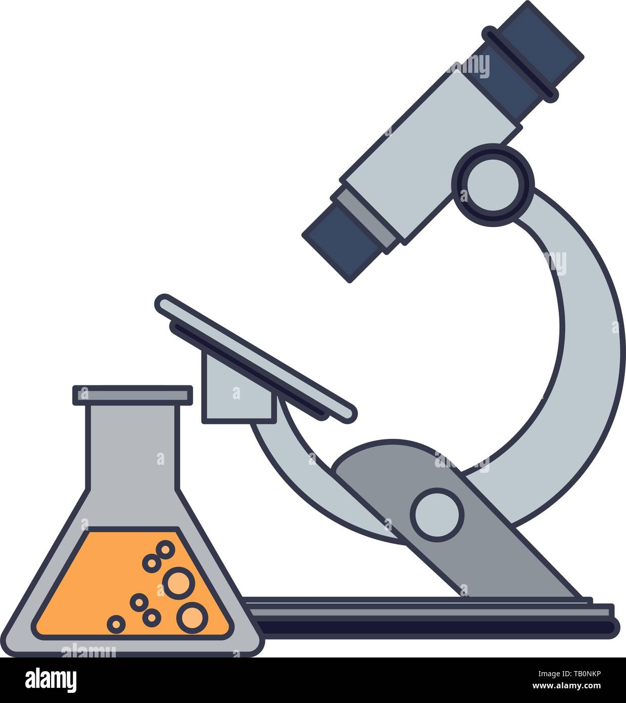 Microscope and chemistry flask Stock Vector Image & Art - Alamy