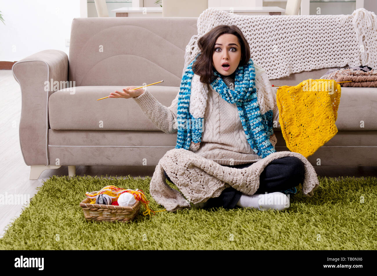 Frustrated woman and knit hi-res stock photography and images - Alamy