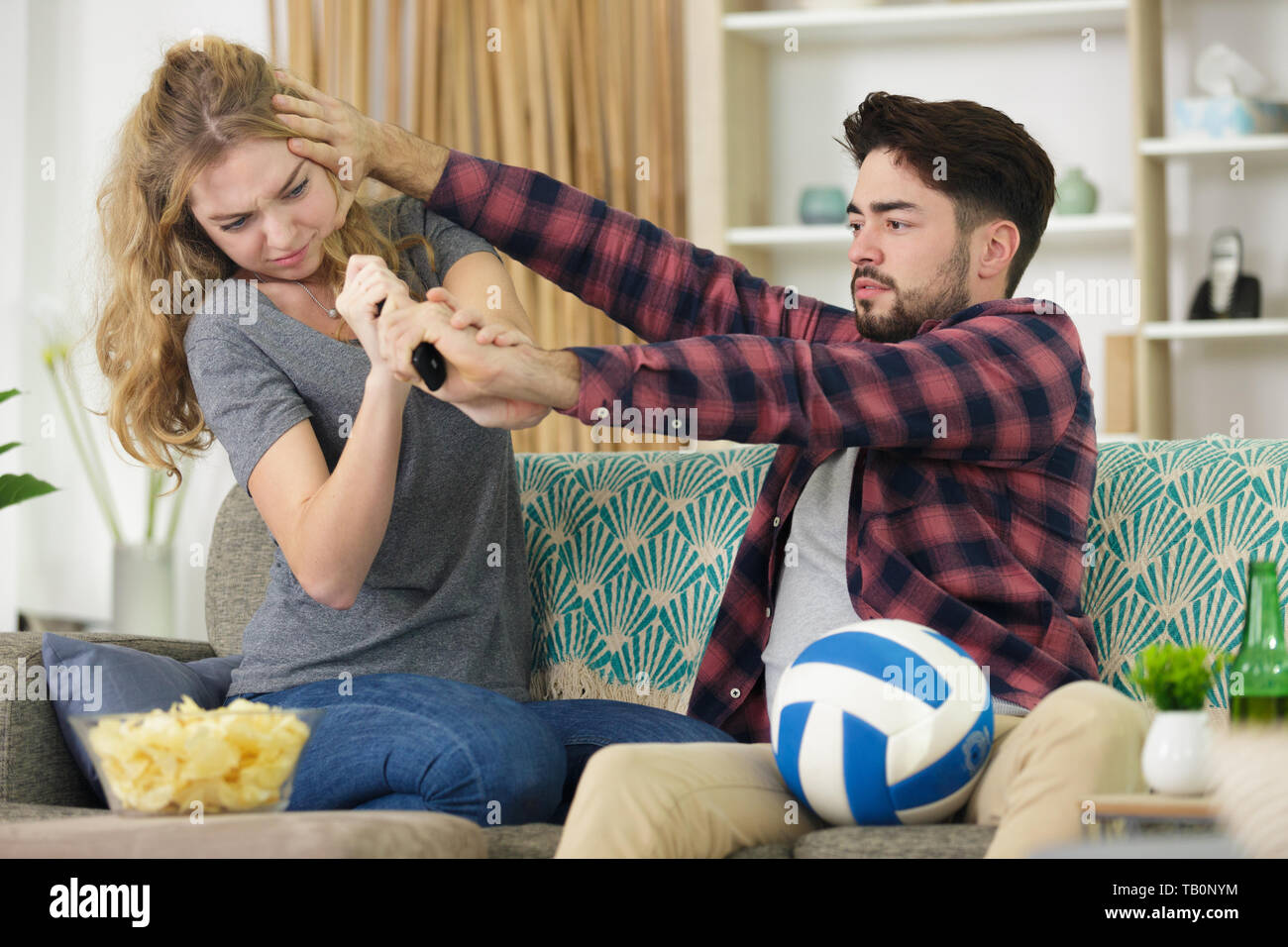 Couple fight eating food hi-res stock photography and images - Alamy