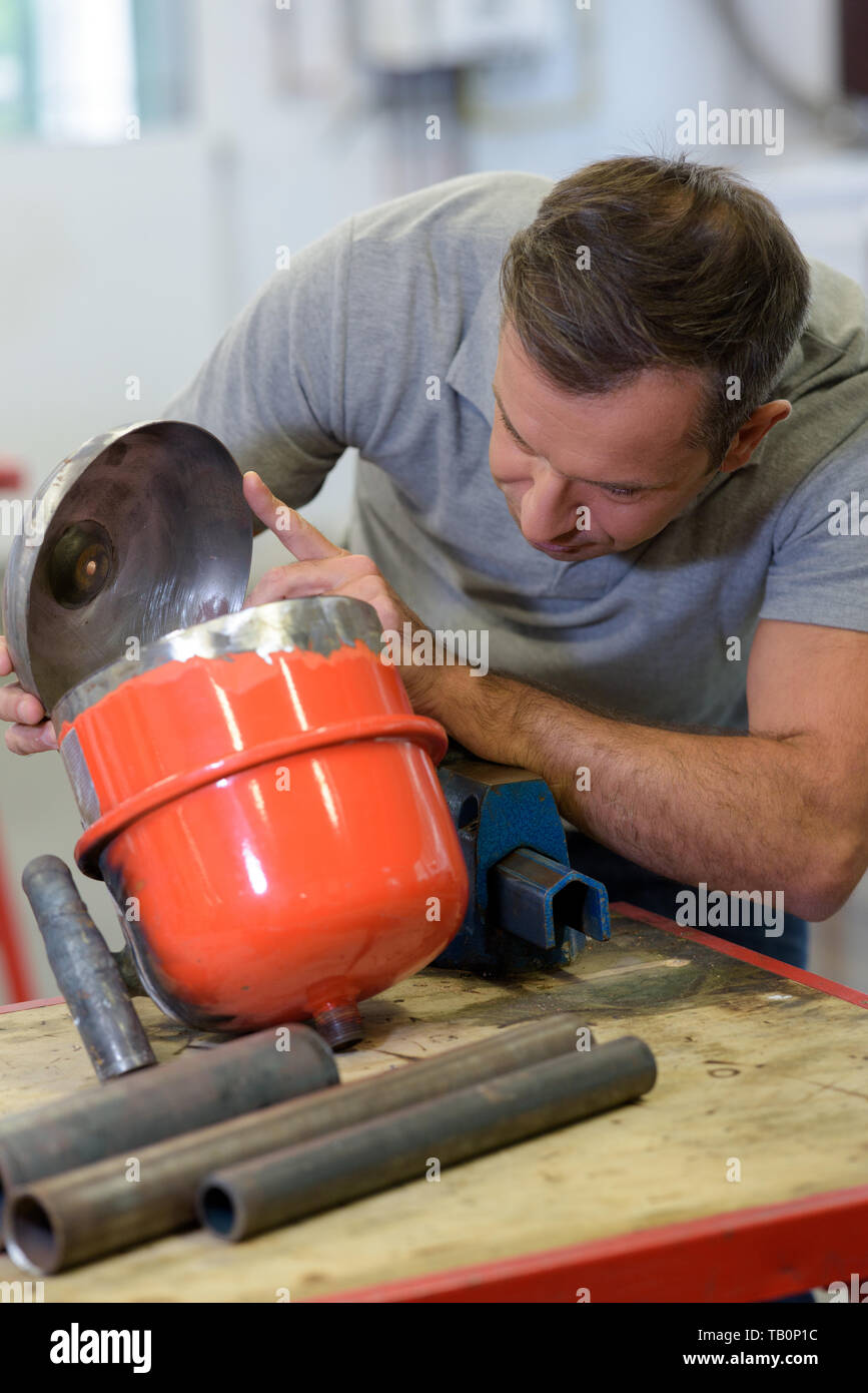 closeup photo of clamp compression tool in workshop Stock Photo - Alamy