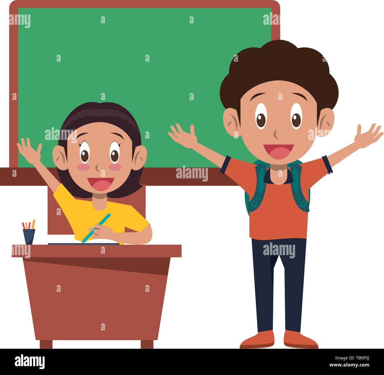 Students kids in school cartoon Stock Vector Image & Art - Alamy