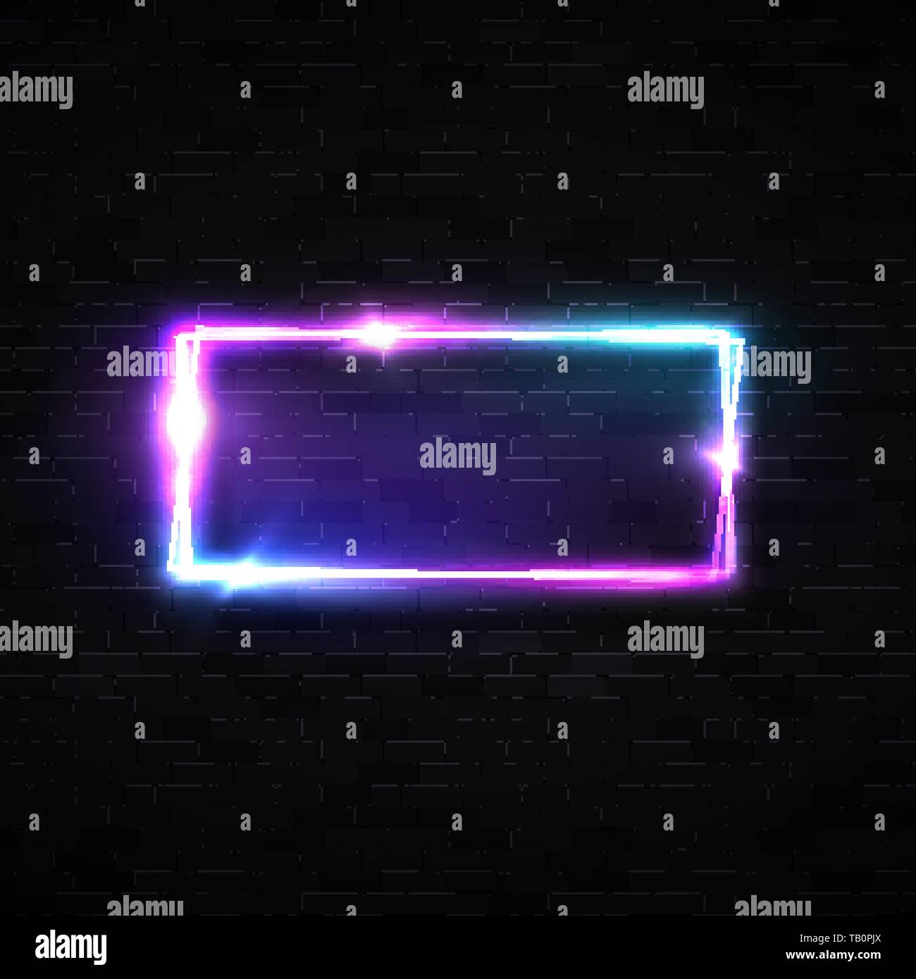 Fluorescent light blue neon square hi-res stock photography and images ...