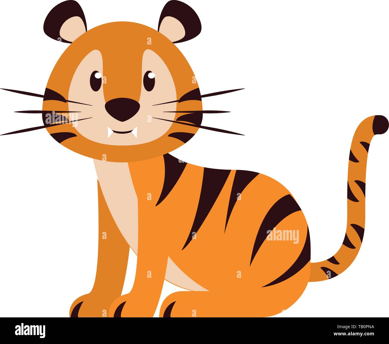 Tiger wildlife cute animal cartoon Stock Vector Image & Art - Alamy